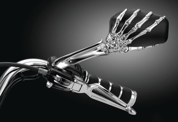 Kuryakyn Skeleton Hand Mirrors Chrome/Black - 1759
