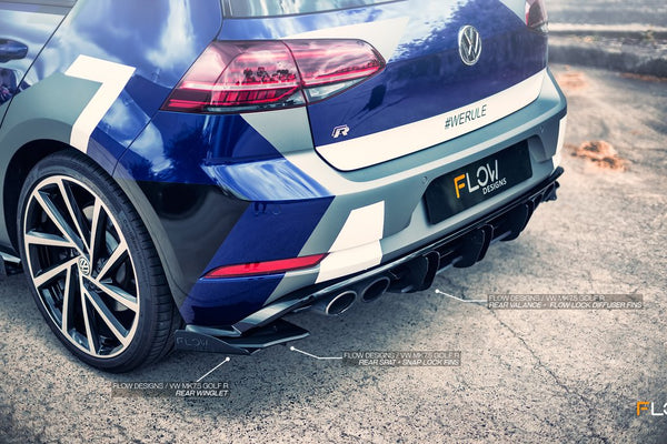 Flow Designs - MK7.5 Golf R Rear Valance & Flow-Lock Diffuser Fins
